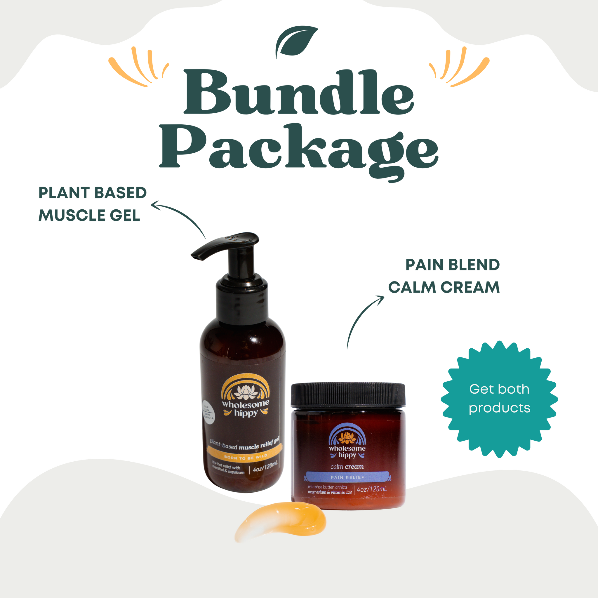 Pain Blend Calm Cream and Muscle Gel Bundle – Wholesome Hippy